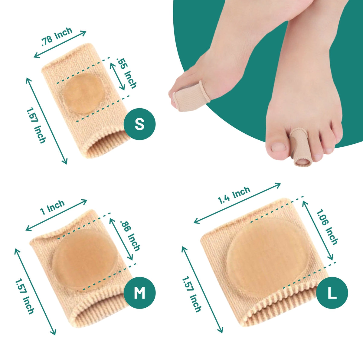 Pack of 4 Gel Corn Protector Lined Toe Tubes | Better Toes – BetterToes
